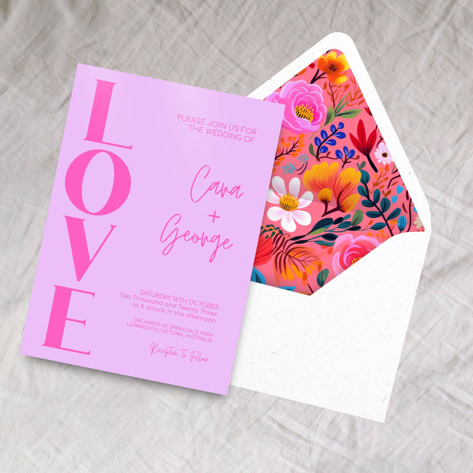 Minimal Wedding Invitation Set, INSTANT DOWNLOAD, Modern Wedding ...