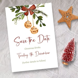 Christmas Save the Date Editable Template INSTANT DOWNLOAD Christmas ...
