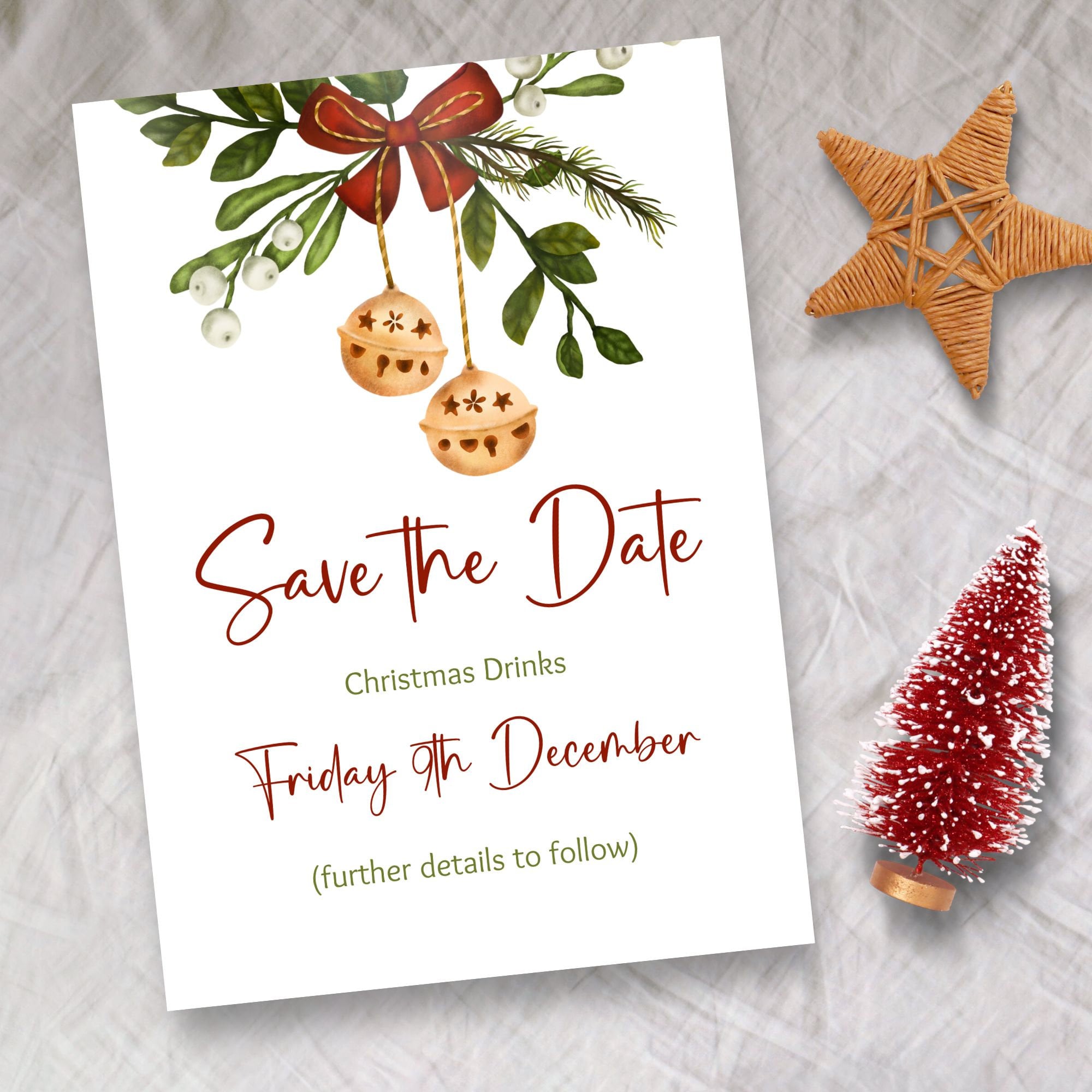 Christmas Save the Date Editable Template INSTANT DOWNLOAD Christmas ...