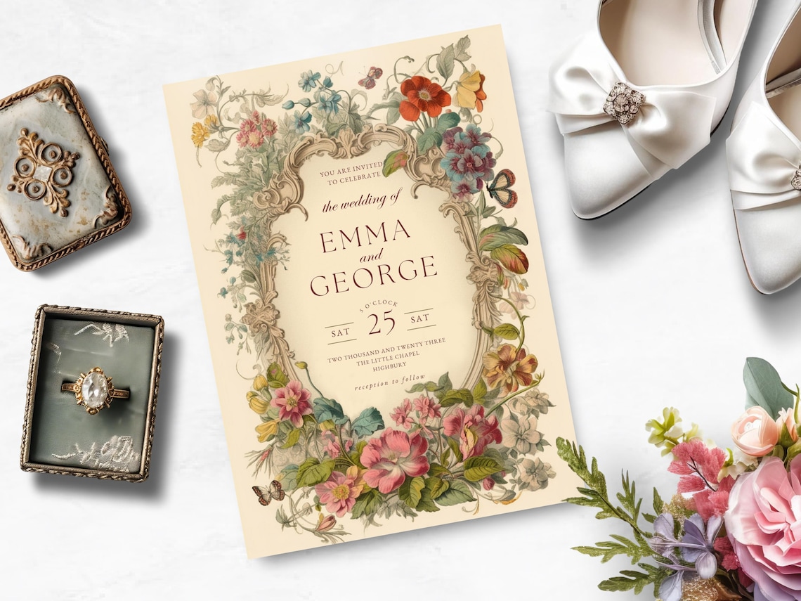 Victorian Wedding Invitation INSTANT DOWNLOAD Victorian - Etsy