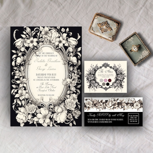 Gothic Wedding Invitations - Etsy