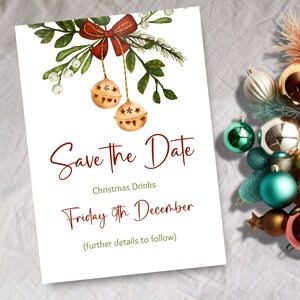 Christmas Save the Date Editable Template INSTANT DOWNLOAD Christmas ...