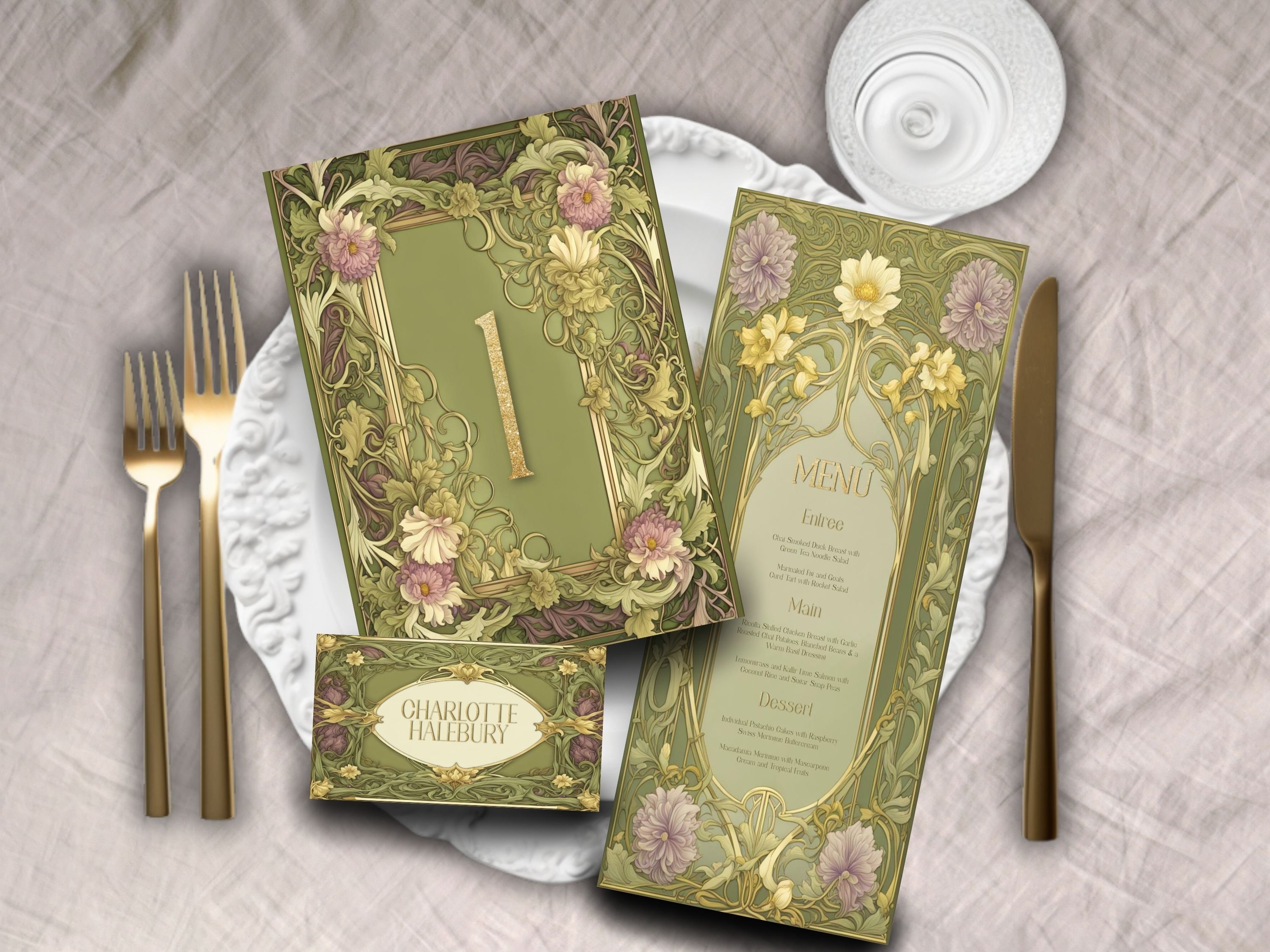 Art Nouveau Wedding Bundle, INSTANT DOWNLOAD, Art Deco, Victorian ...