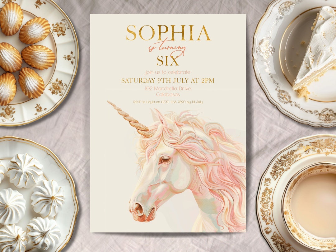 6th Birthday Party Invitation, INSTANT DOWNLOAD, Girl Turning Six ...