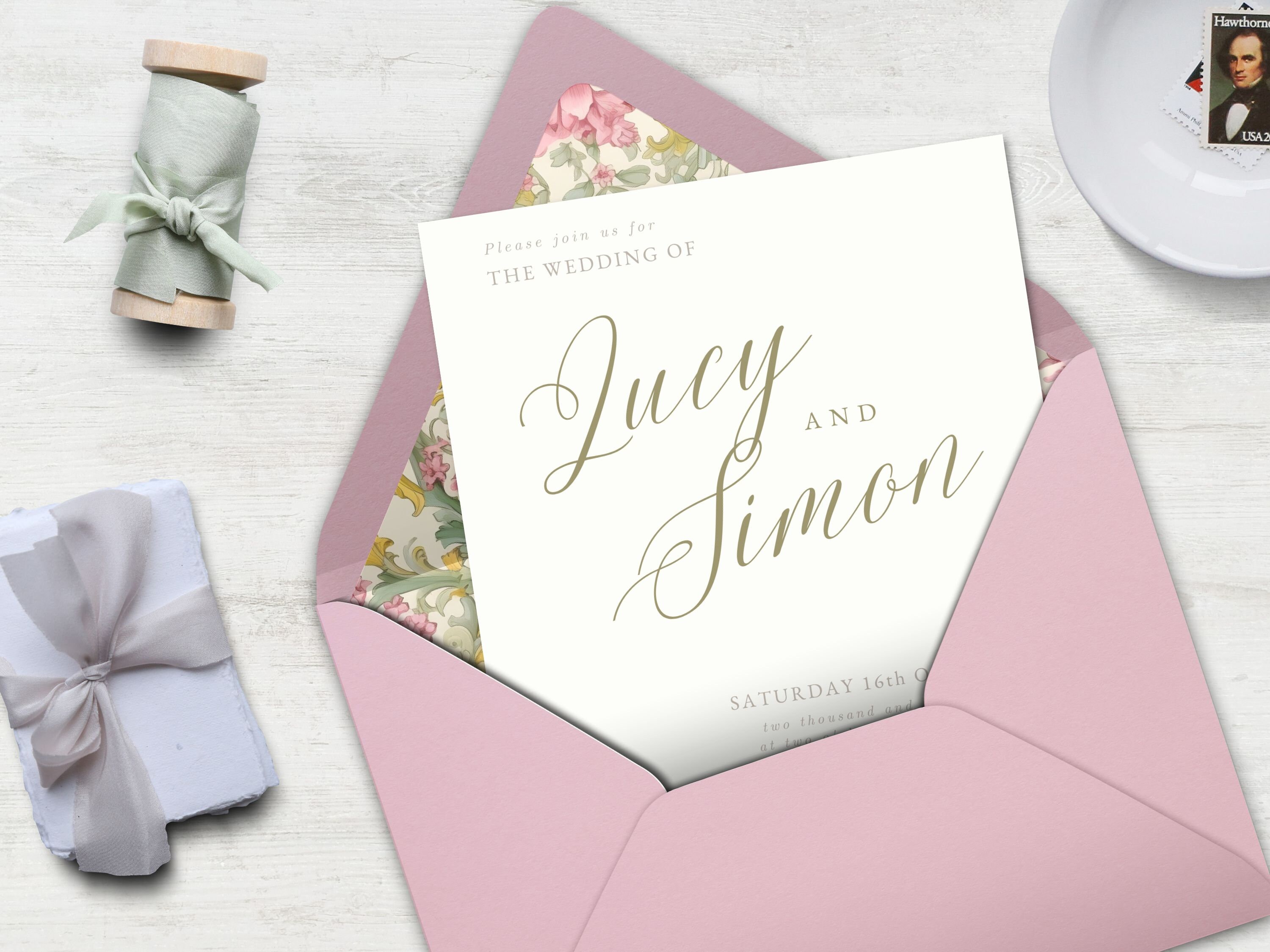 Envelope Liner, Jane Austen Style, INSTANT DOWNLOAD, Canva Template ...