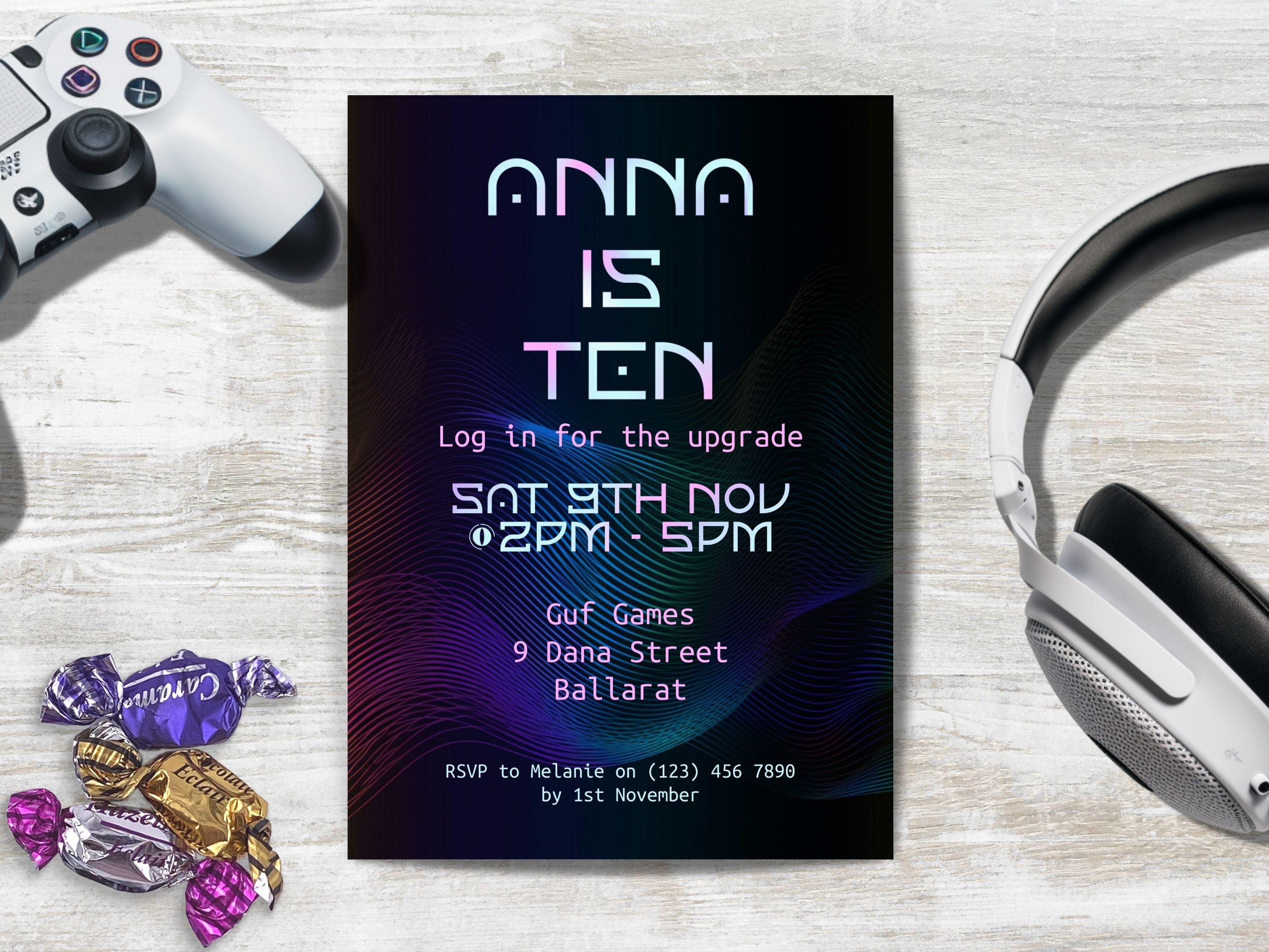 Gamer Birthday Invitation, INSTANT DOWNLOAD, Gamer Girl Invite, Any Age ...