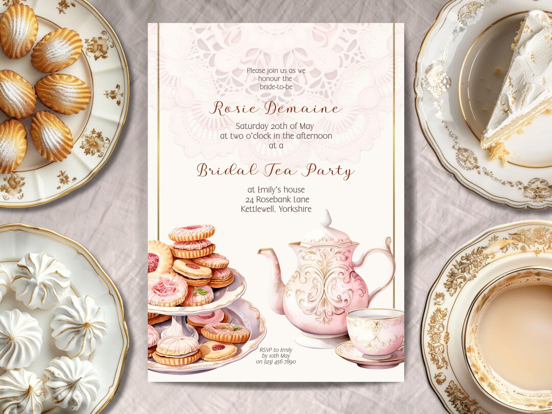 Bridal Tea Party Invitation, INSTANT DOWNLOAD, Bridal Shower, Fancy Tea ...