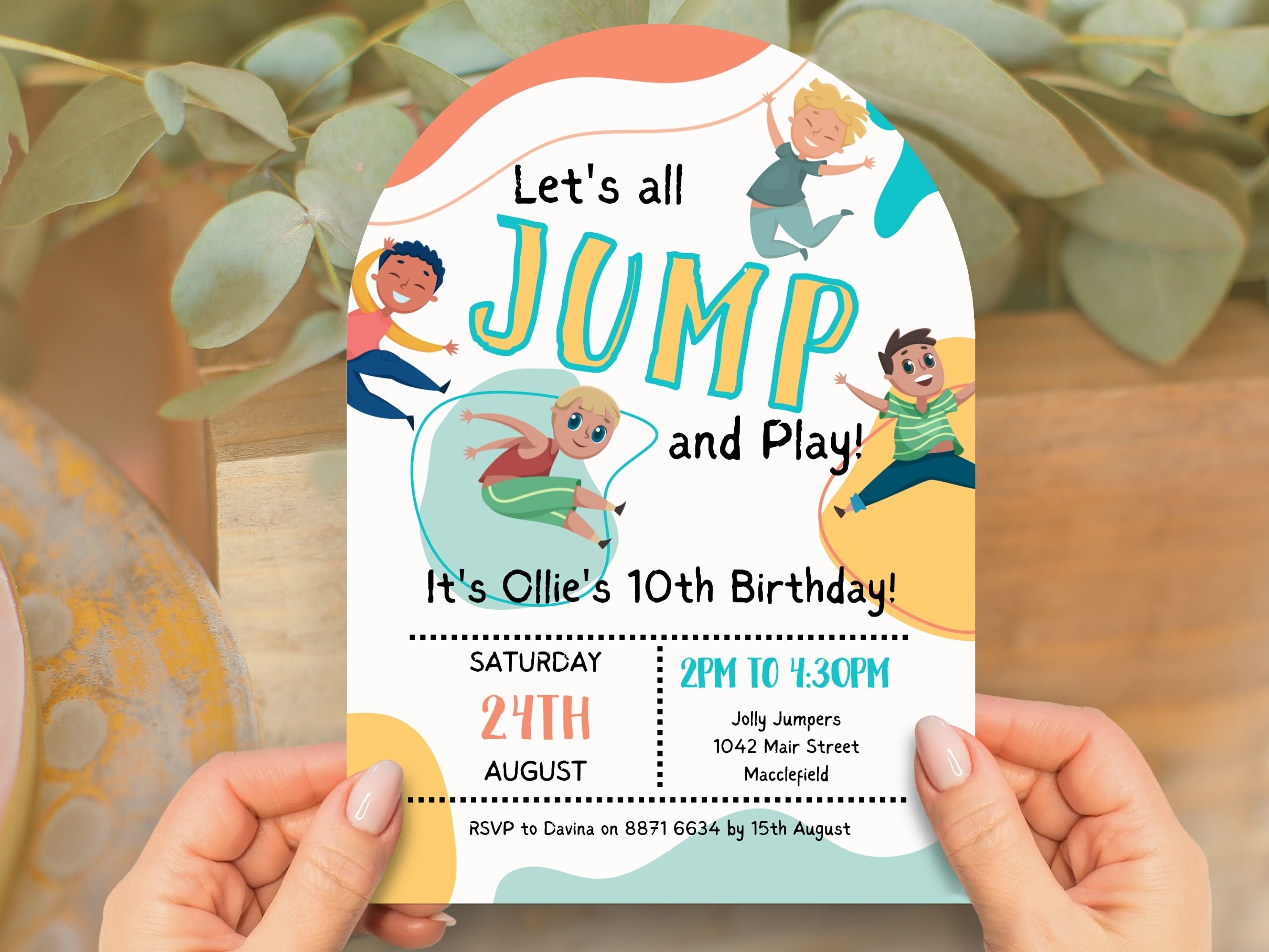 Jump Invitation, Editable Jump Birthday Invite INSTANT DOWNLOAD ...