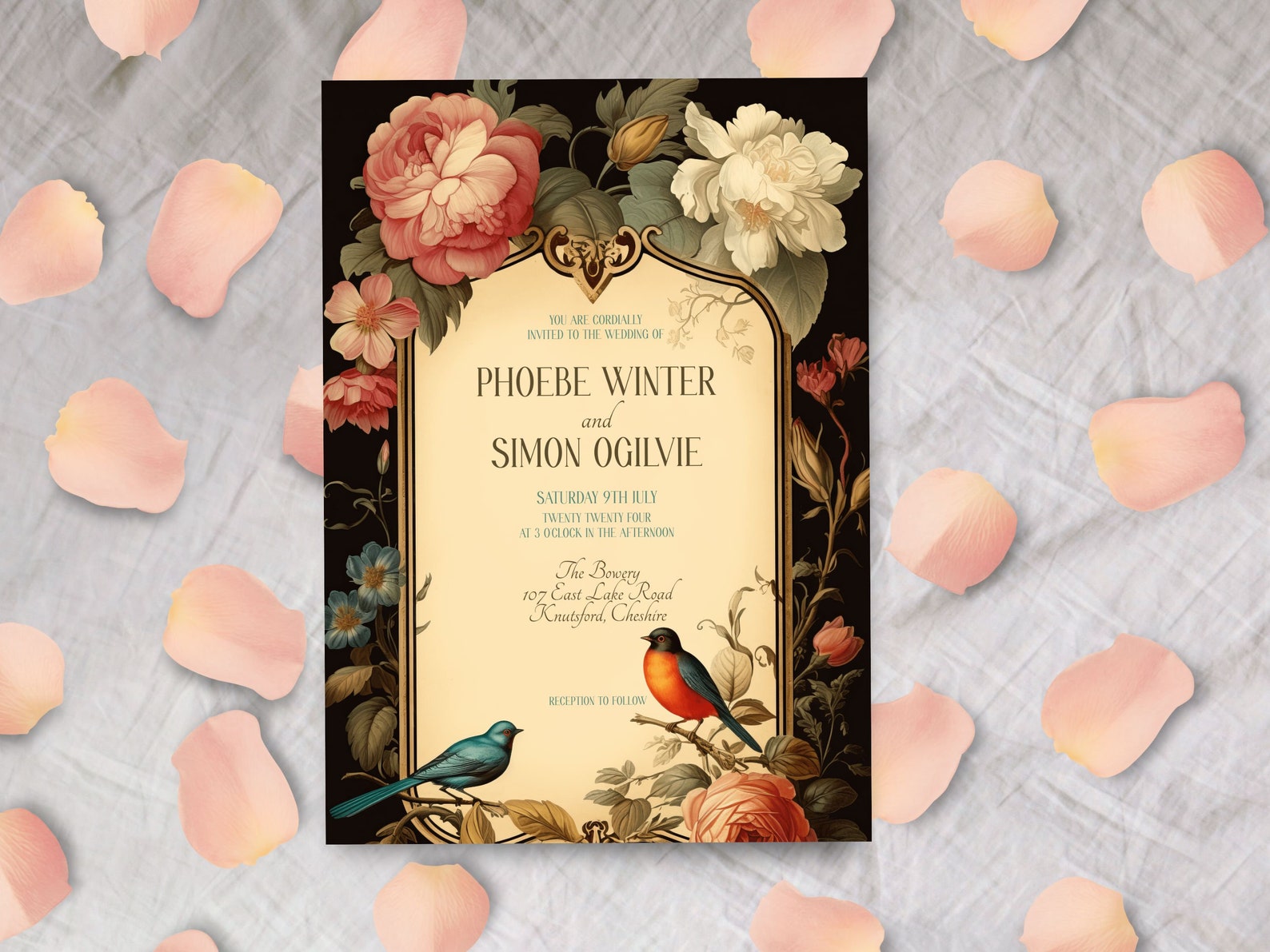 Victorian Wedding Invitation, INSTANT DOWNLOAD, Vintage Floral Invite ...