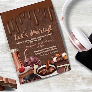 Chocolate Party Invitation INSTANT DOWNLOAD Desserts Birthday ...