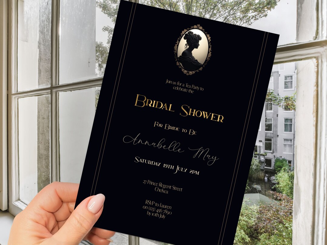 Cameo Bridal Shower Invitation, INSTANT DOWNLOAD, Jane Austen Invite ...