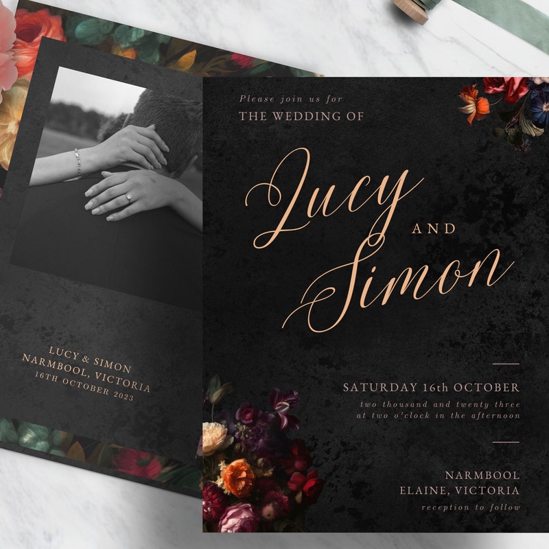 Dark Wedding Invitations - Etsy