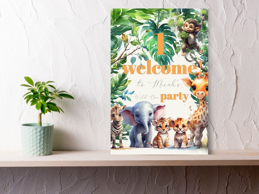 Wild One Welcome Signs, INSTANT DOWNLOAD, First Birthday Welcome Sign ...