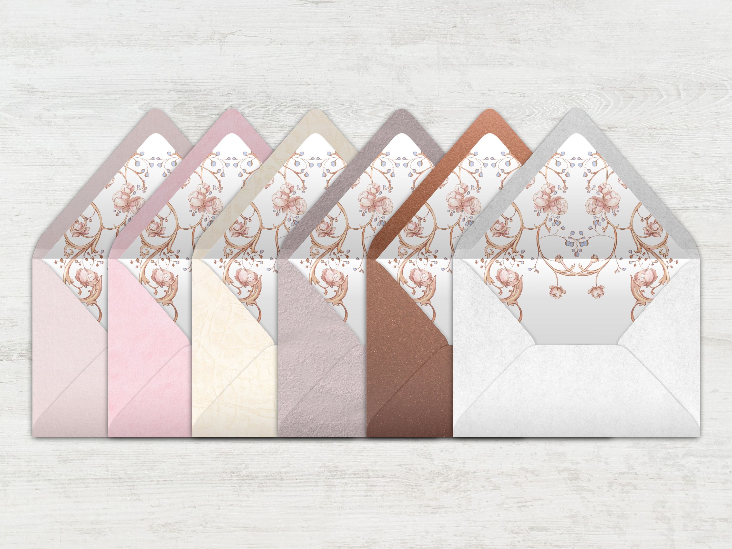 Baroque Wedding Envelope Liner, INSTANT DOWNLOAD, Canva Template ...