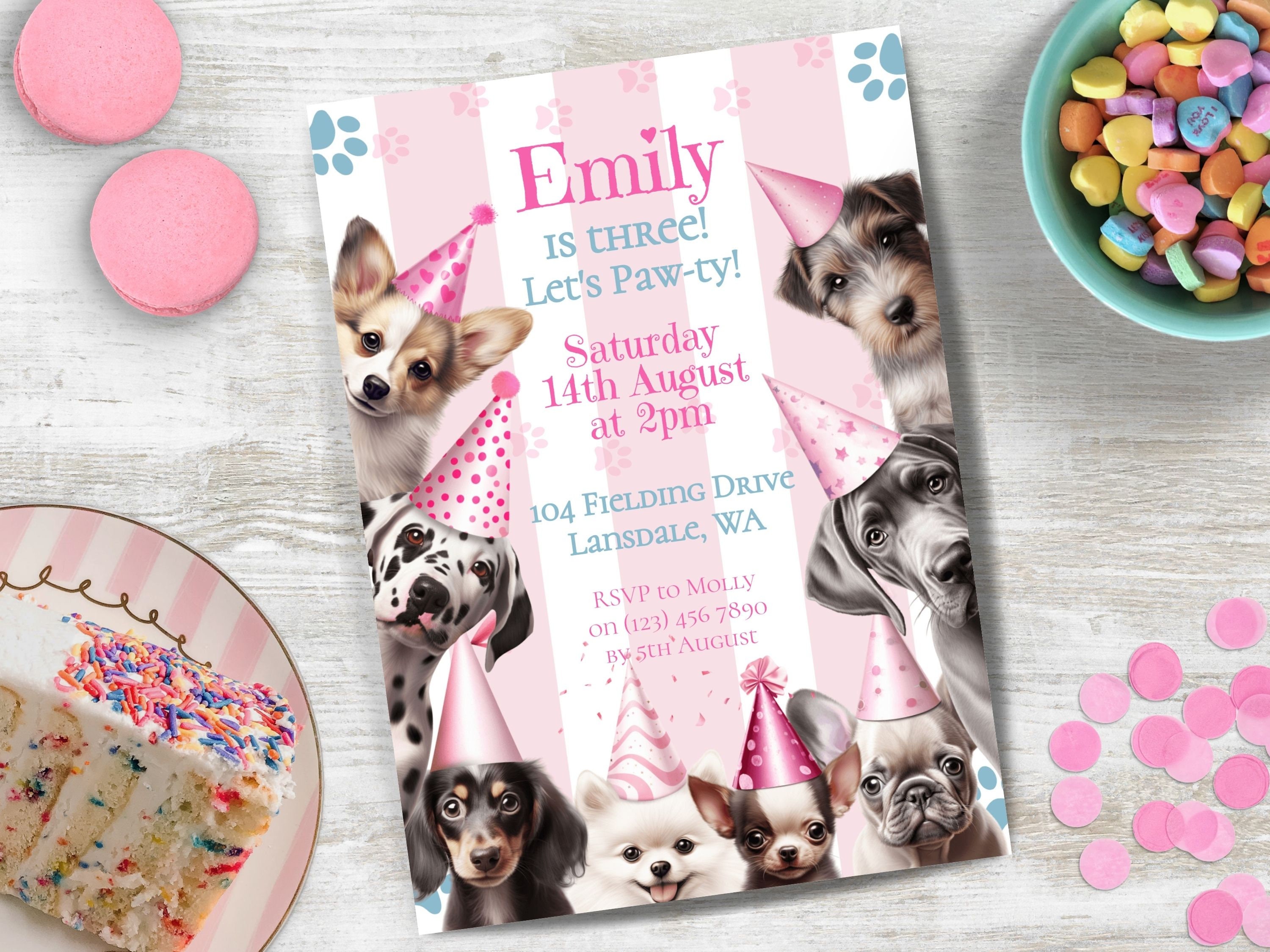 Dog Theme Birthday Party Invitation INSTANT DOWNLOAD Doggo - Etsy