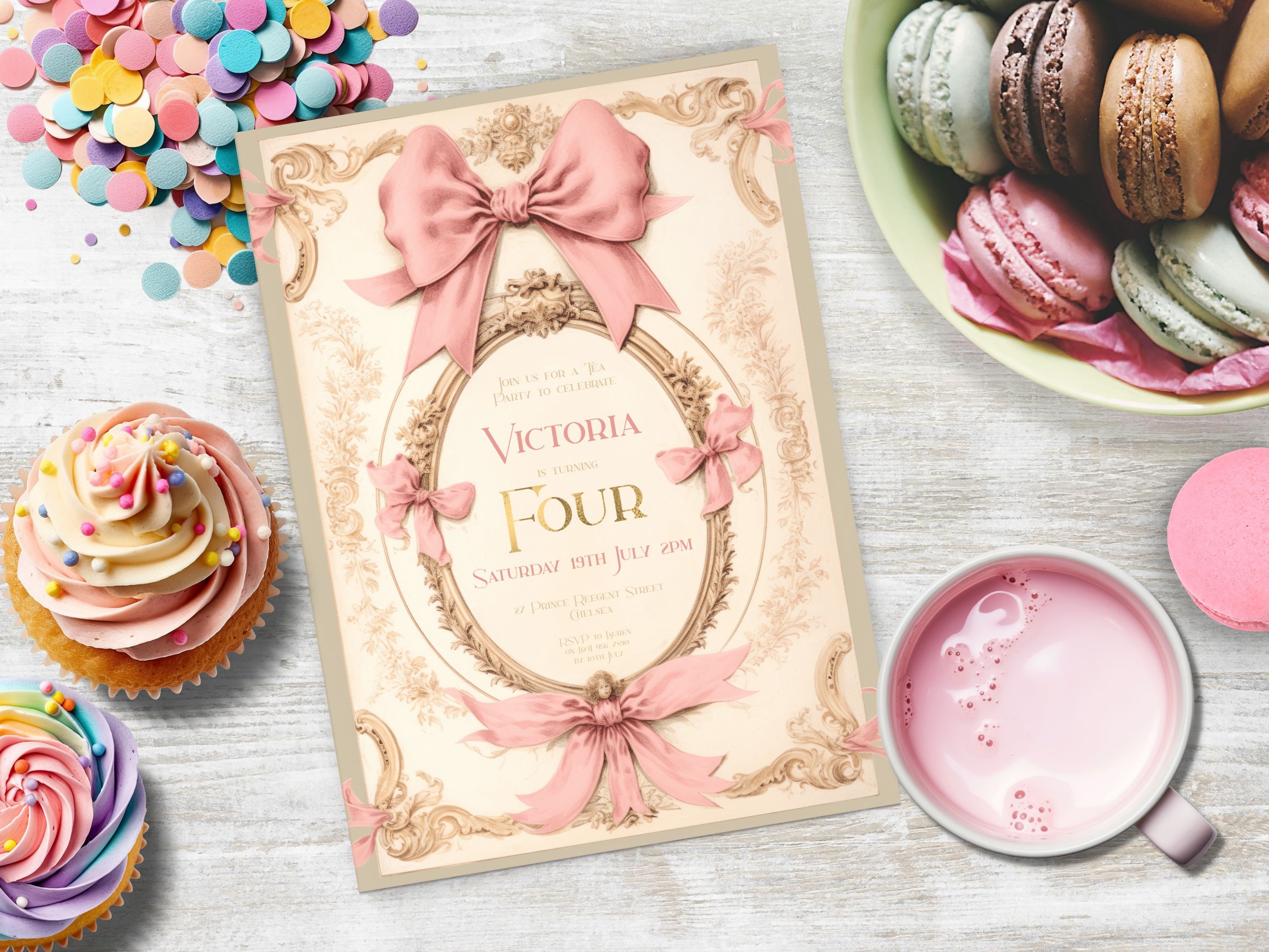 Tea Party Invitation, INSTANT DOWNLOAD, Victorian, Regency, Fancy Tea ...