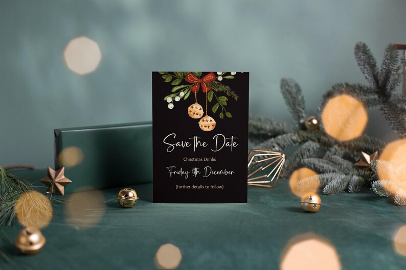 Christmas Save the Date Editable Template INSTANT DOWNLOAD - Etsy