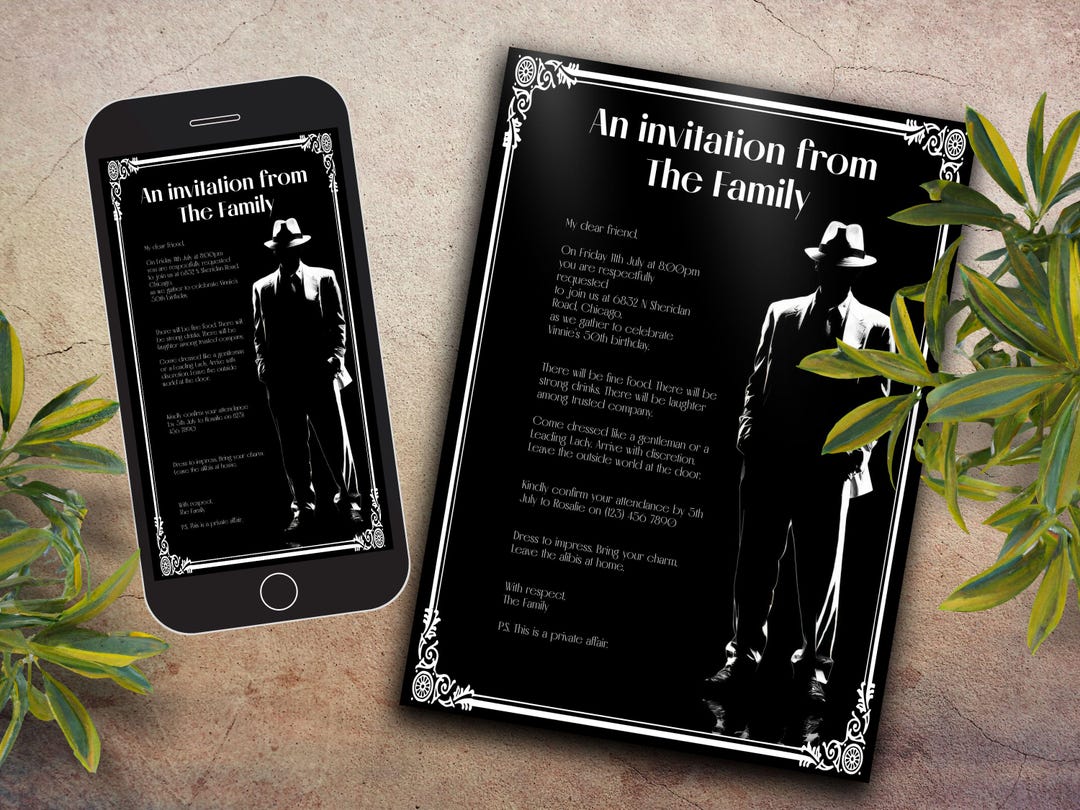 Mafia Birthday Party Invitation, INSTANT DOWNLOAD, Surprise Birthday ...