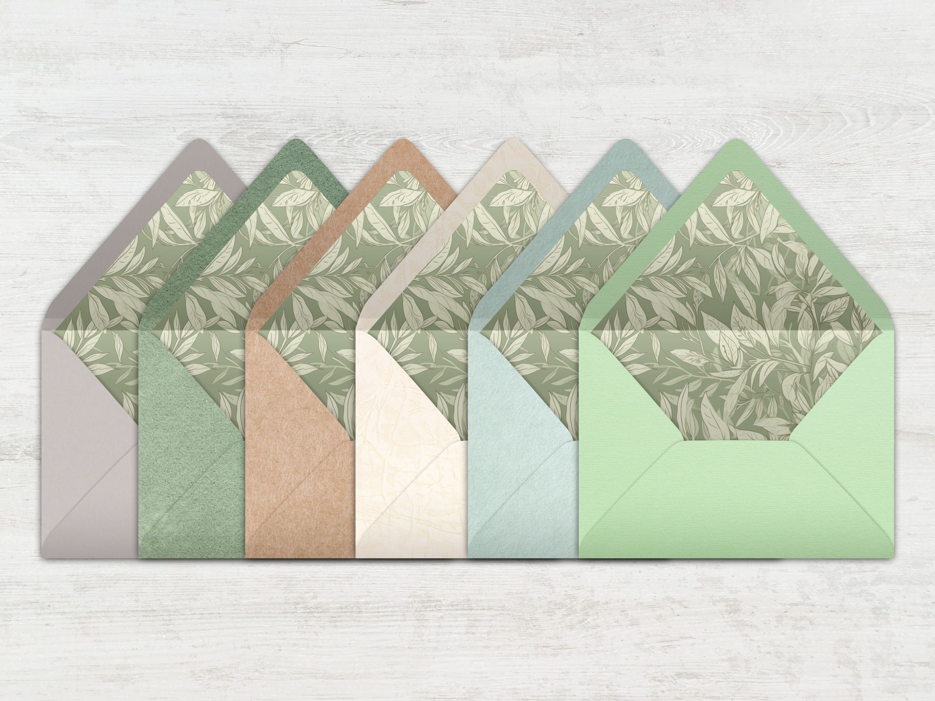 Sage Envelope Liner, INSTANT DOWNLOAD, Canva Template, Botanical, Boho ...