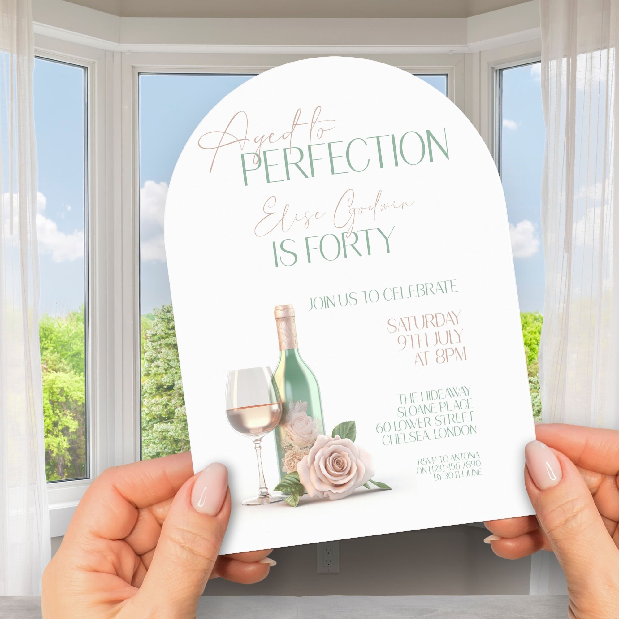 Editable Aged To Perfection Invitation Instant Download Wine Birthday
