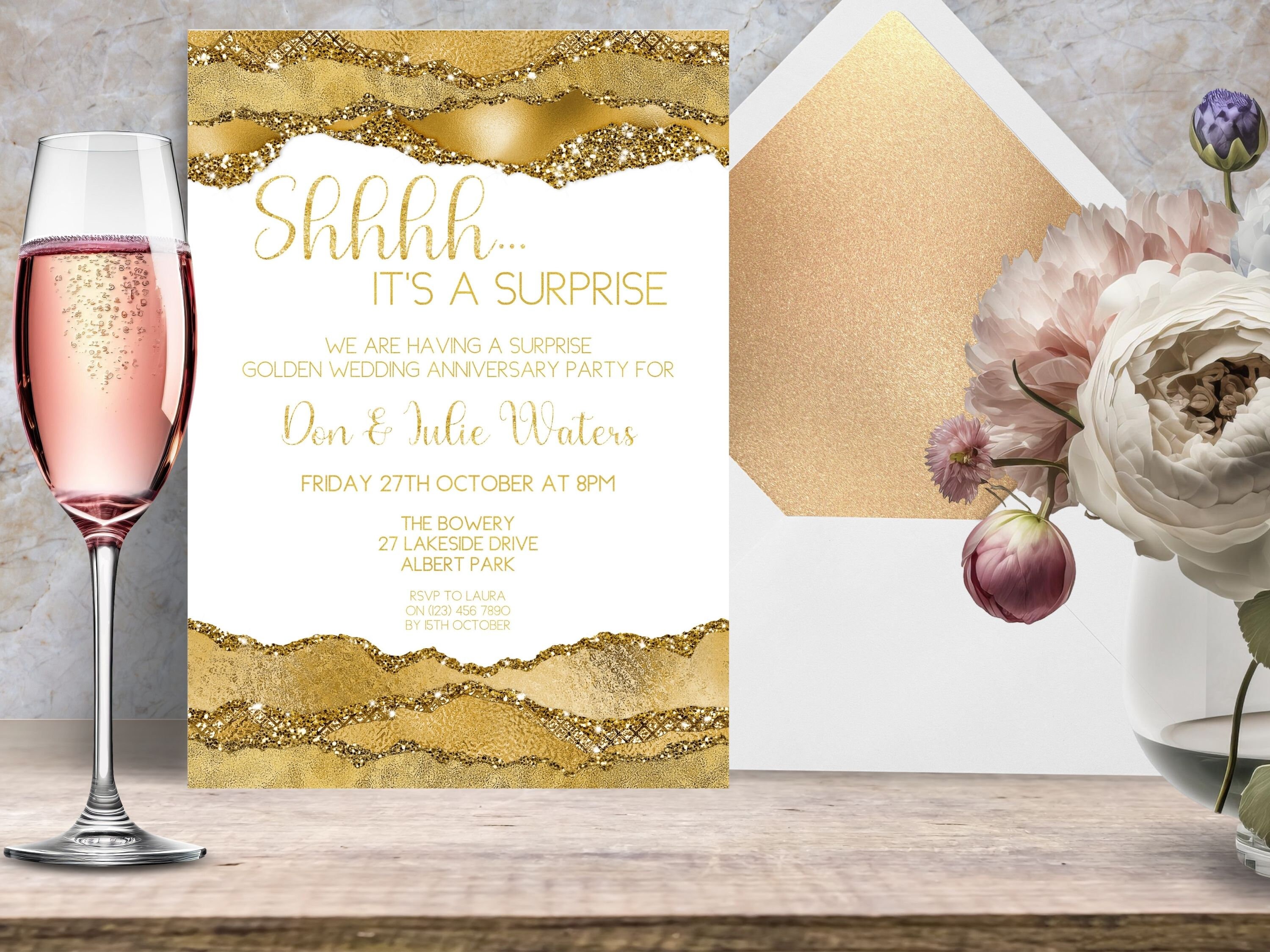 Surprise Wedding Anniversary Invitation INSTANT DOWNLOAD - Etsy