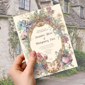 Victorian Wedding Invitation, INSTANT DOWNLOAD, Vintage Floral Invite ...