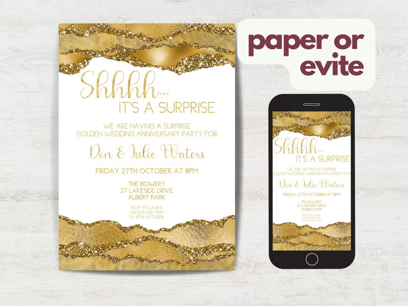 Surprise Wedding Anniversary Invitation INSTANT DOWNLOAD - Etsy