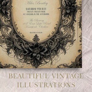 Gothic Wedding Invitation, INSTANT DOWNLOAD, Victorian Wedding Suite ...