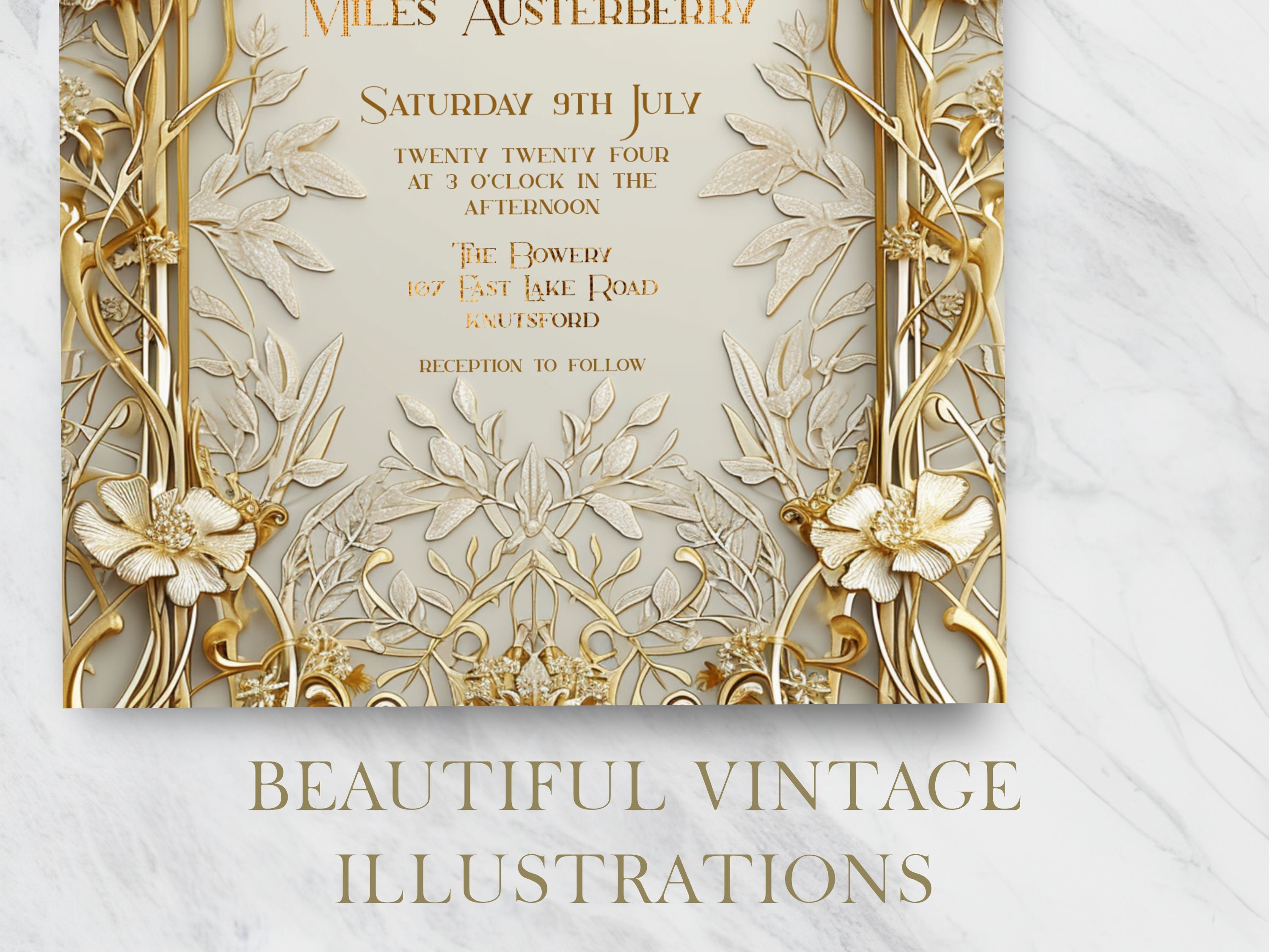Victorian Wedding Invitation, INSTANT DOWNLOAD, Vintage Floral Invite ...