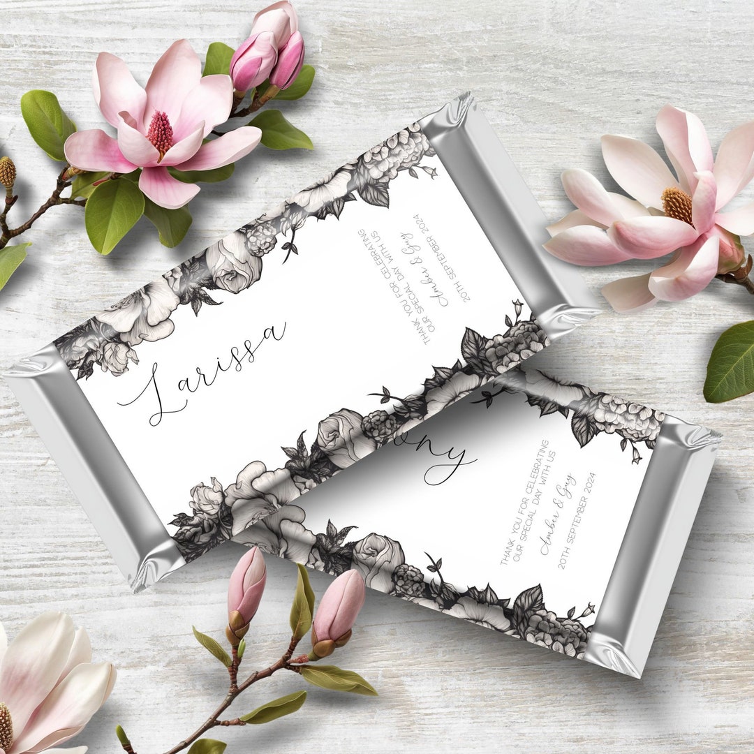 Wedding Chocolate Wrapper, INSTANT DOWNLOAD, Printable Chocolate ...