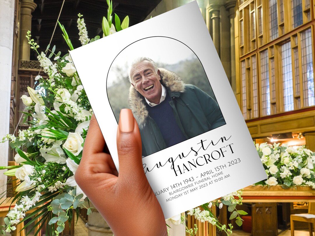 Minimal Funeral Program, INSTANT DOWNLOAD, Obituary, Celebration of ...