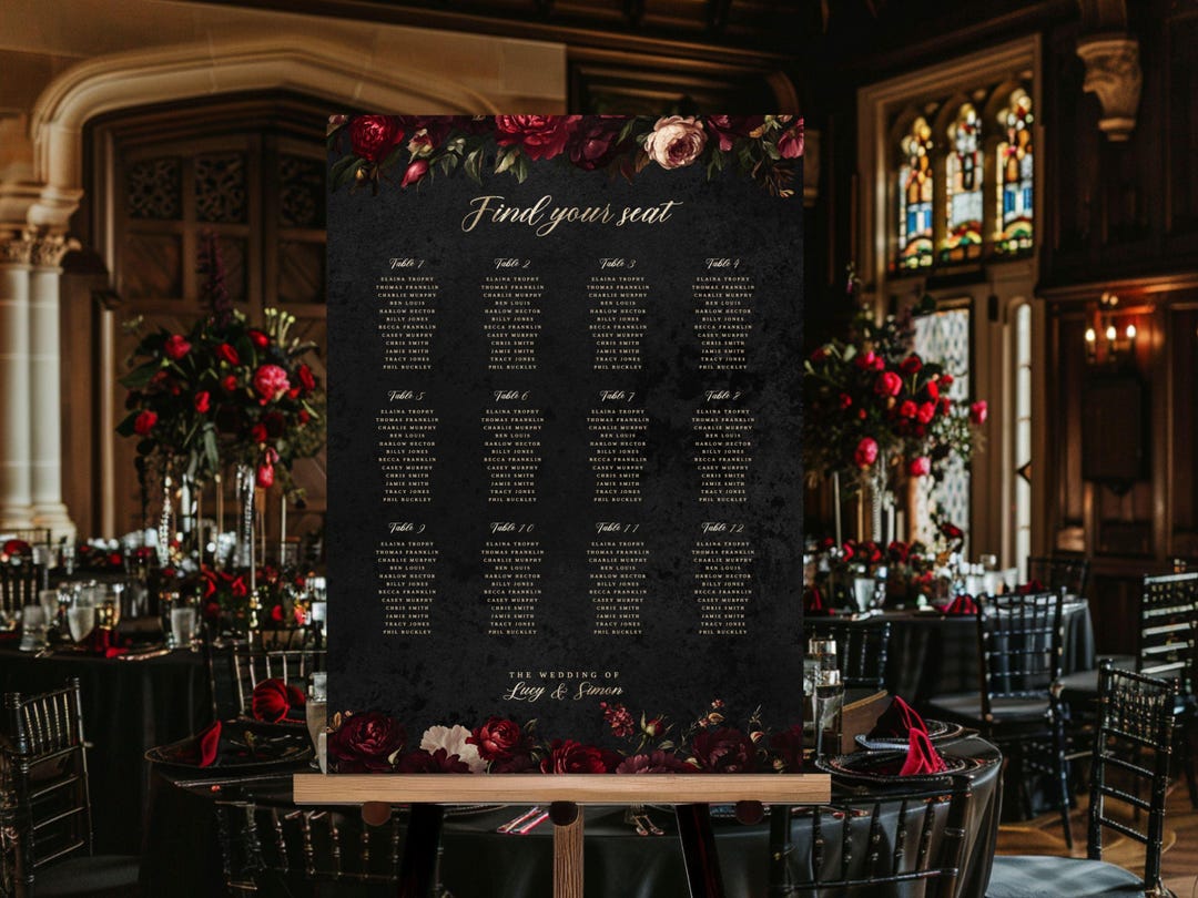 Wedding Seating Chart, INSTANT DOWNLOAD, Elegant Wedding Seating Plan ...