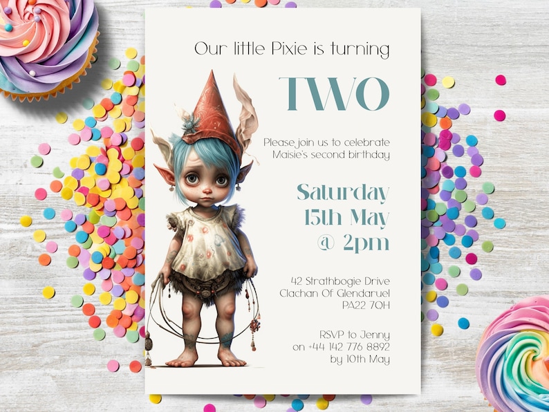 Pixie Birthday Invitation INSTANT DOWNLOAD Fairy Birthday - Etsy