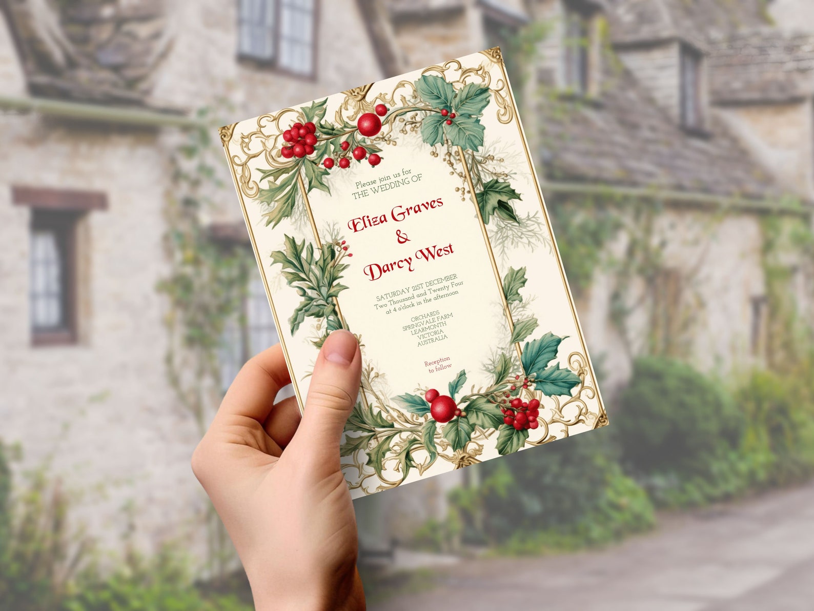 Victorian Wedding Invitation, INSTANT DOWNLOAD, Vintage Christmas ...