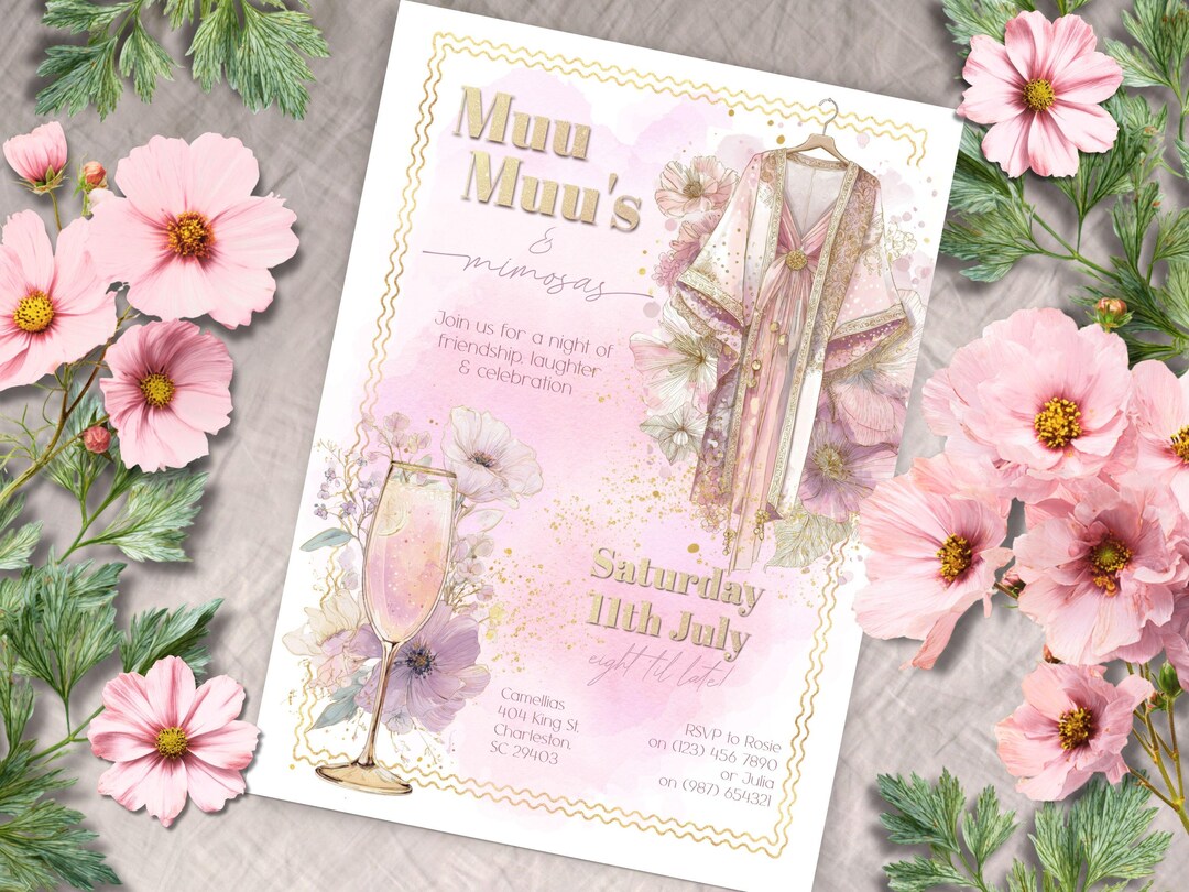 Muumuus & Mimosas Party Invitation, INSTANT DOWNLOAD, Brunch Party ...