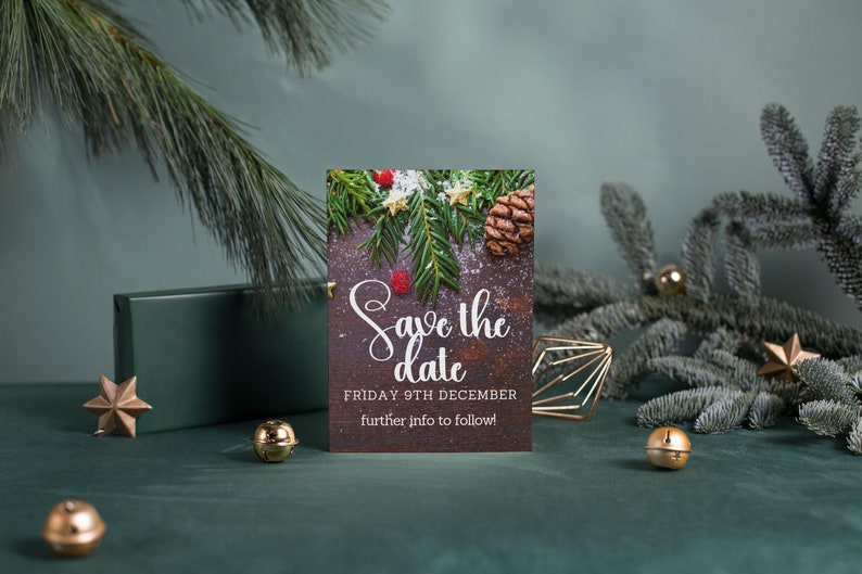 Christmas Save the Date, INSTANT DOWNLOAD, Christmas Party Invite ...
