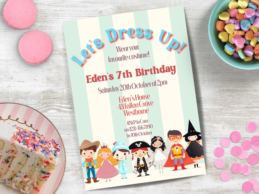Costume Party Party Invitations, INSTANT DOWNLOAD, Princess Birthday ...