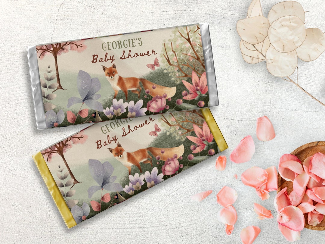 Woodland Baby Shower Chocolate Wrapper INSTANT DOWNLOAD Beautiful ...