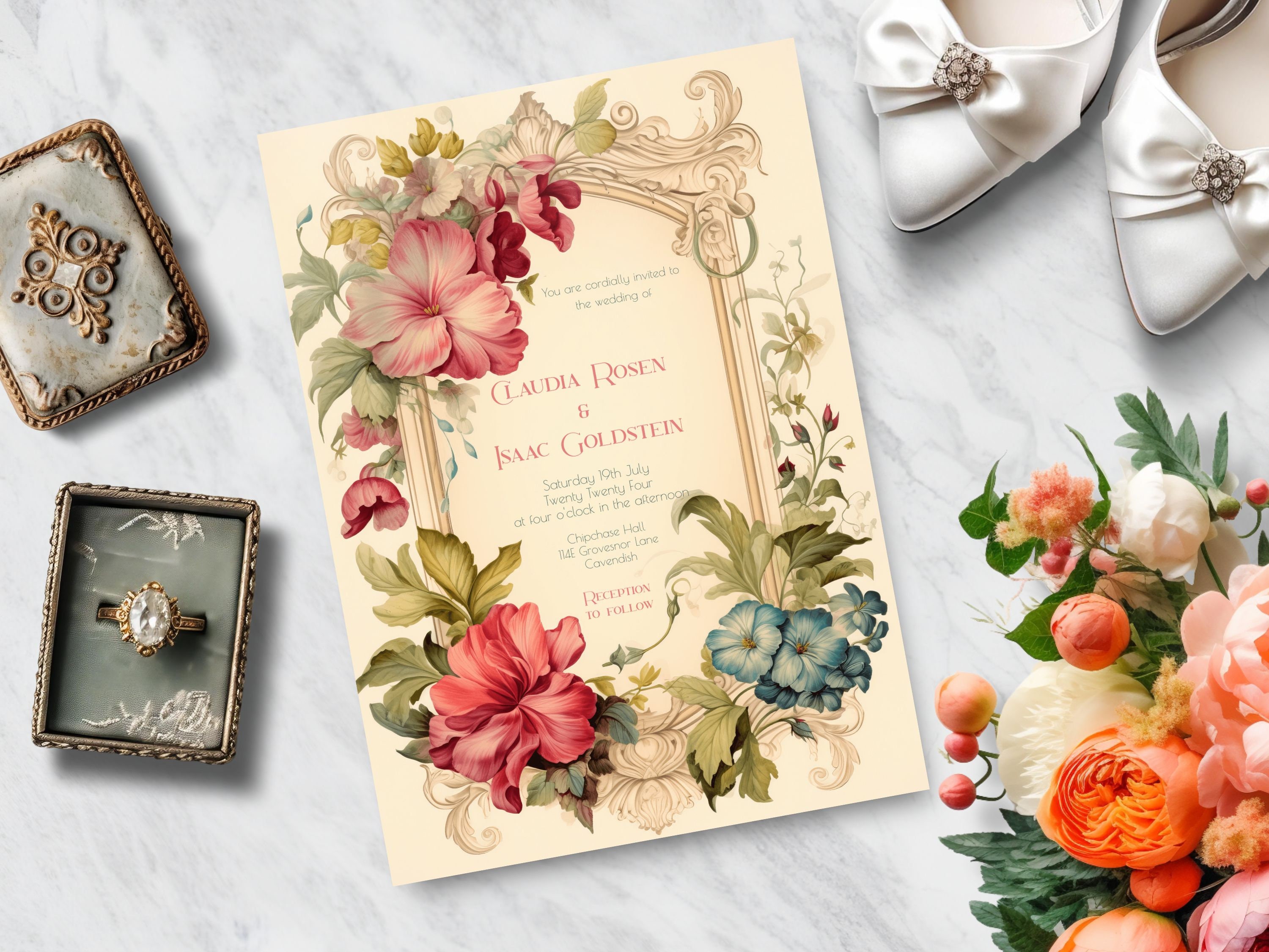 Victorian Wedding Invitation INSTANT DOWNLOAD Vintage - Etsy