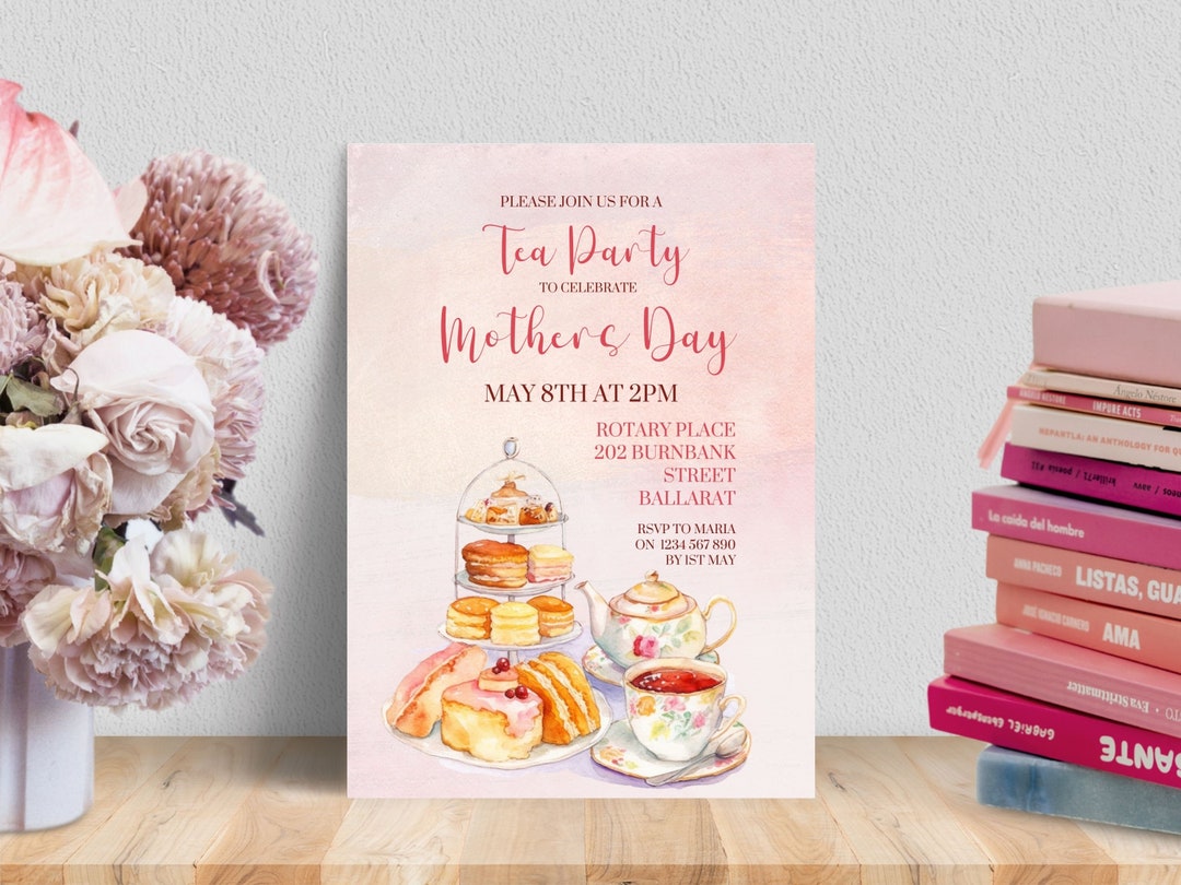 Mothers Day Tea Party Invitation INSTANT DOWNLOAD Mother's Day Brunch ...