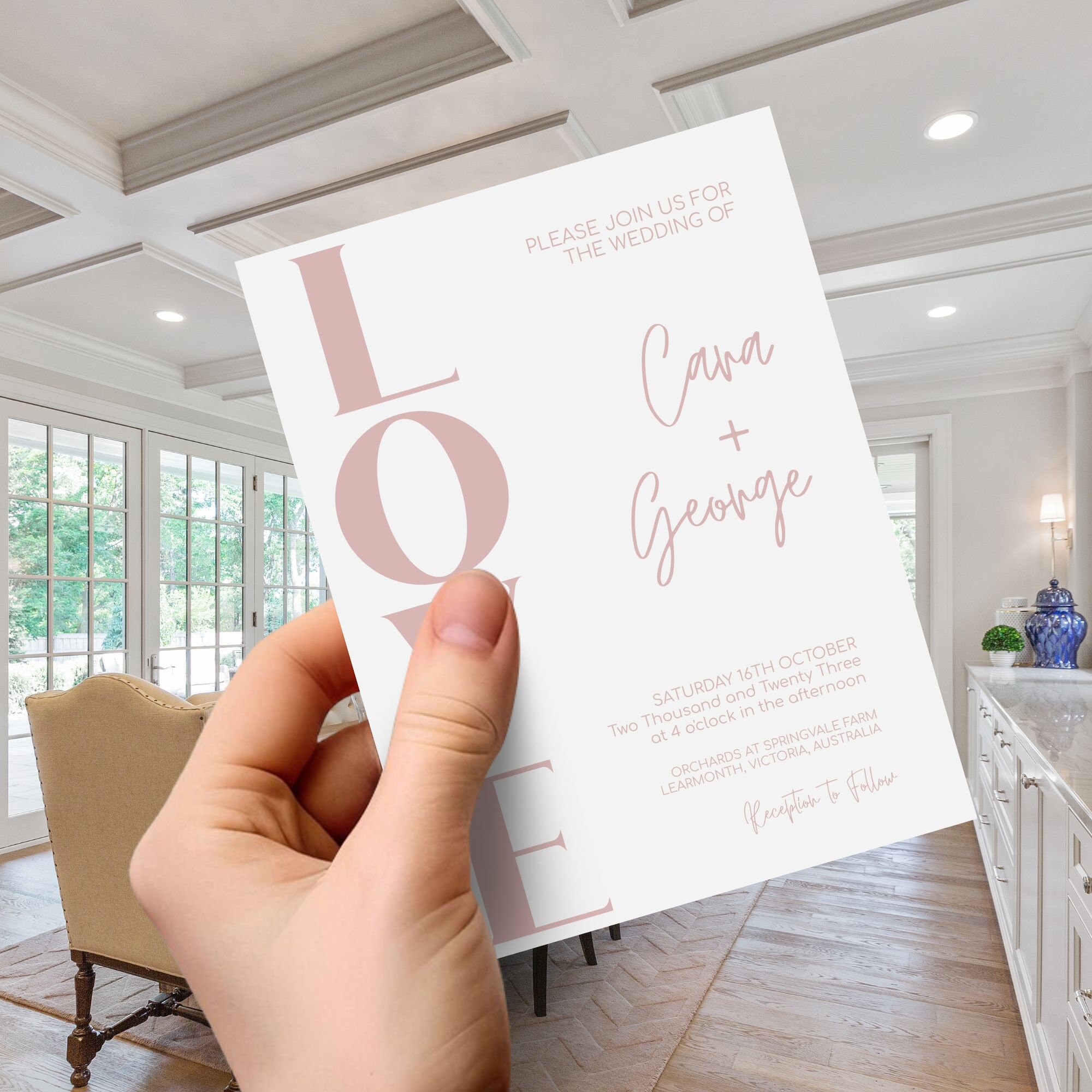 Minimal Wedding Invitation Set INSTANT DOWNLOAD Modern - Etsy