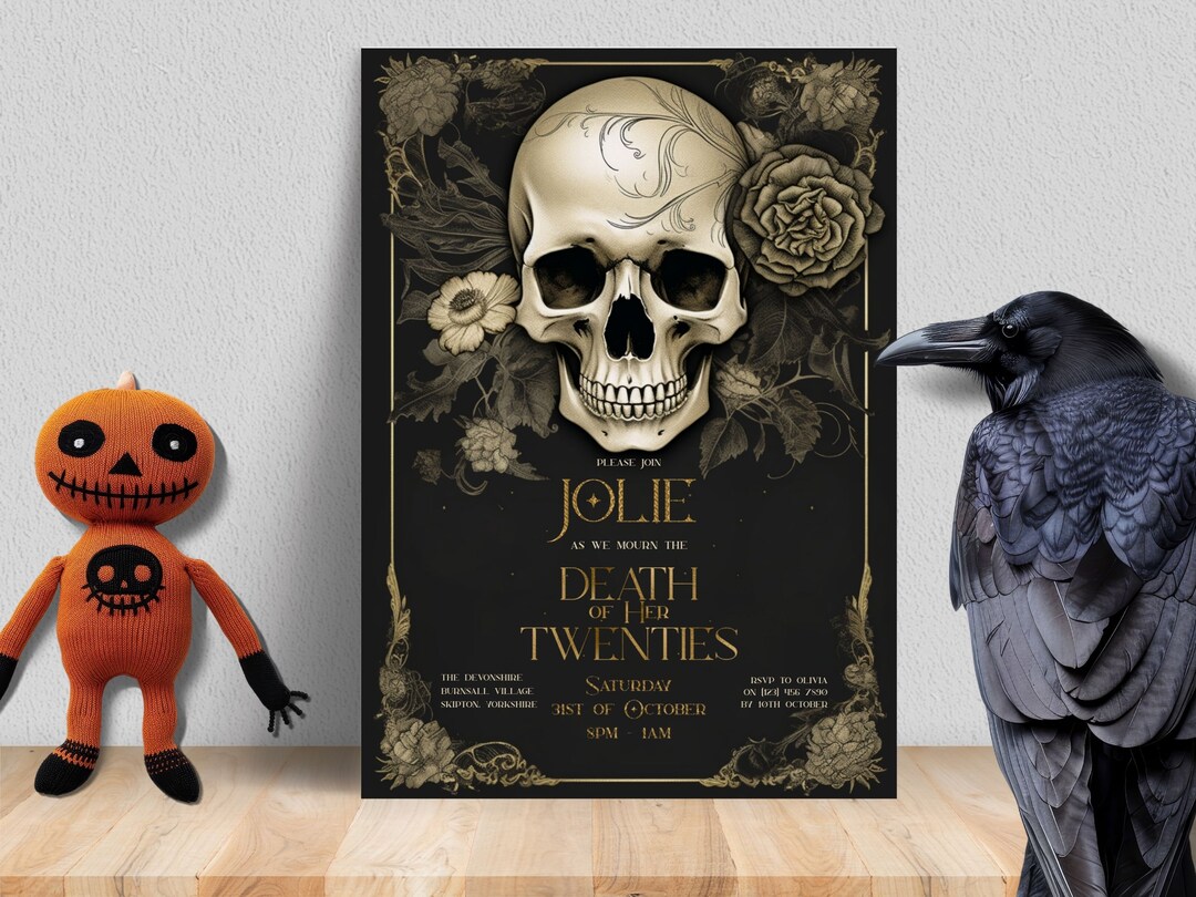 Death to My 20s Invite, INSTANT DOWNLOAD, Gothic 30th Birthday ...