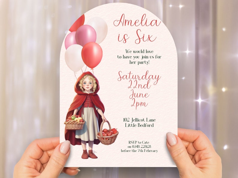 Little Red Riding Hood Party Invitation INSTANT DOWNLOAD Canva - Etsy