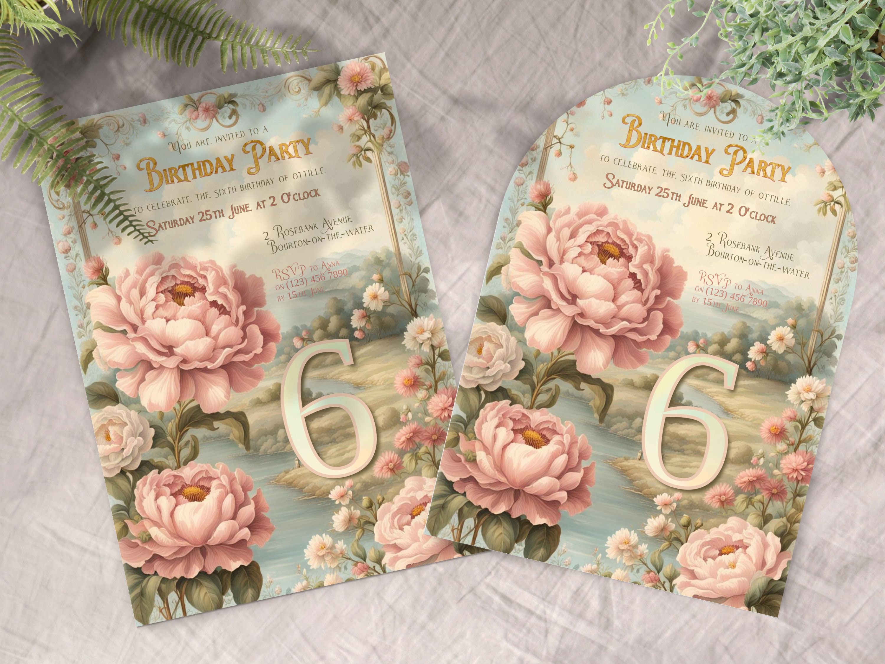 6th Birthday Party Invitation, INSTANT DOWNLOAD, Girl Turning Six ...