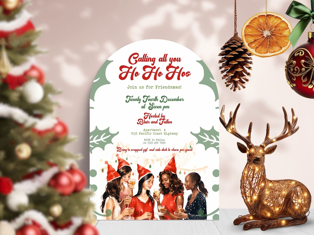 Christmas Party, Friendsmas, INSTANT DOWNLOAD, Christmas Cocktails ...