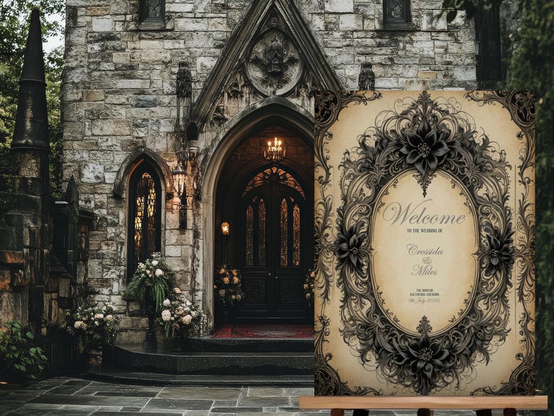 Gothic Welcome Sign, INSTANT DOWNLOAD, Gothic Wedding Welcome Sign ...