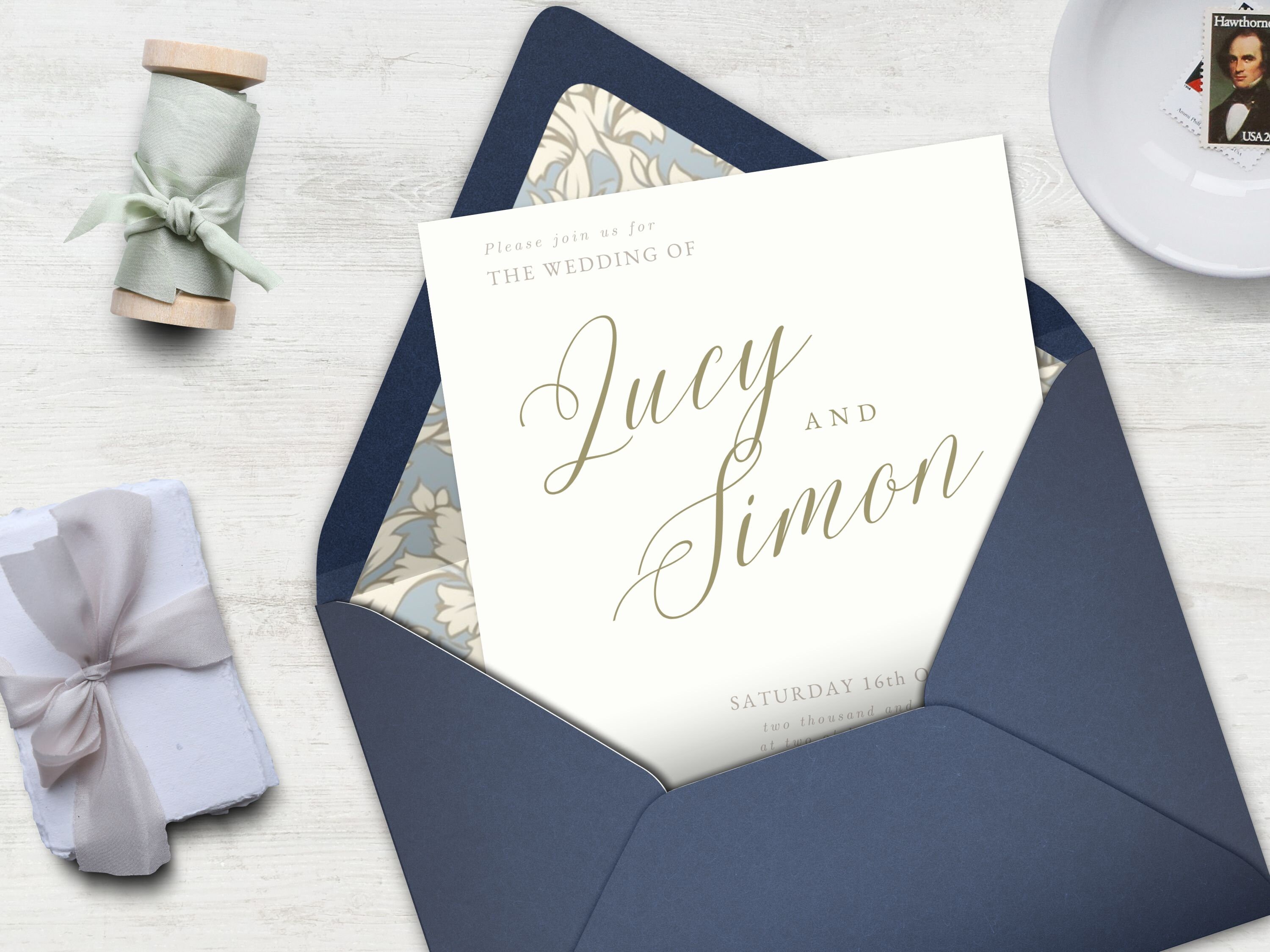 William Morris Style Envelope Liner, INSTANT DOWNLOAD, Canva Template ...