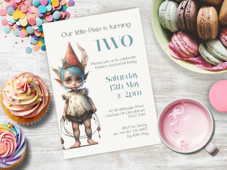Pixie Birthday Invitation INSTANT DOWNLOAD Fairy Birthday - Etsy