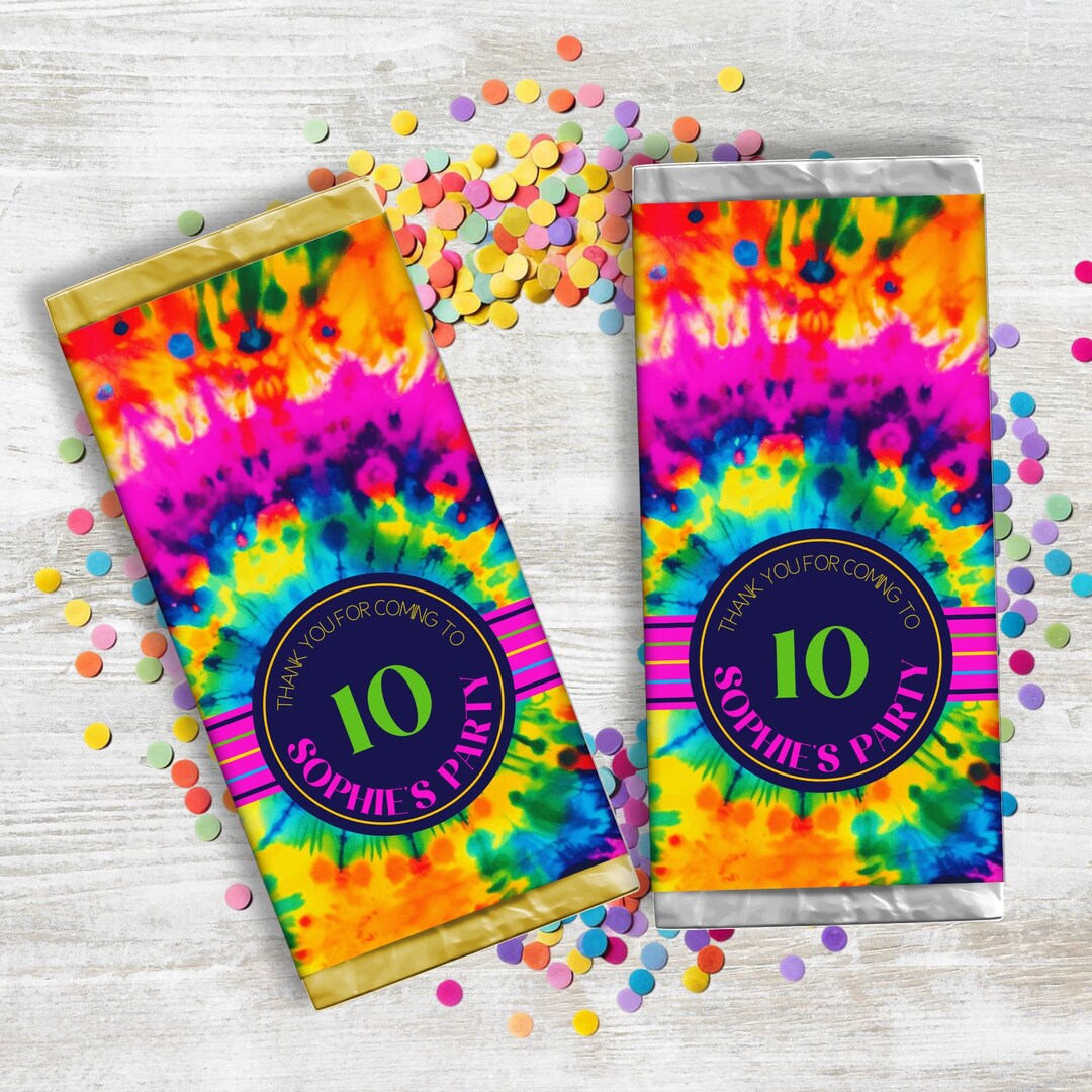 Tie Dye Chocolate Wrapper, INSTANT DOWNLOAD, Printable Chocolate ...