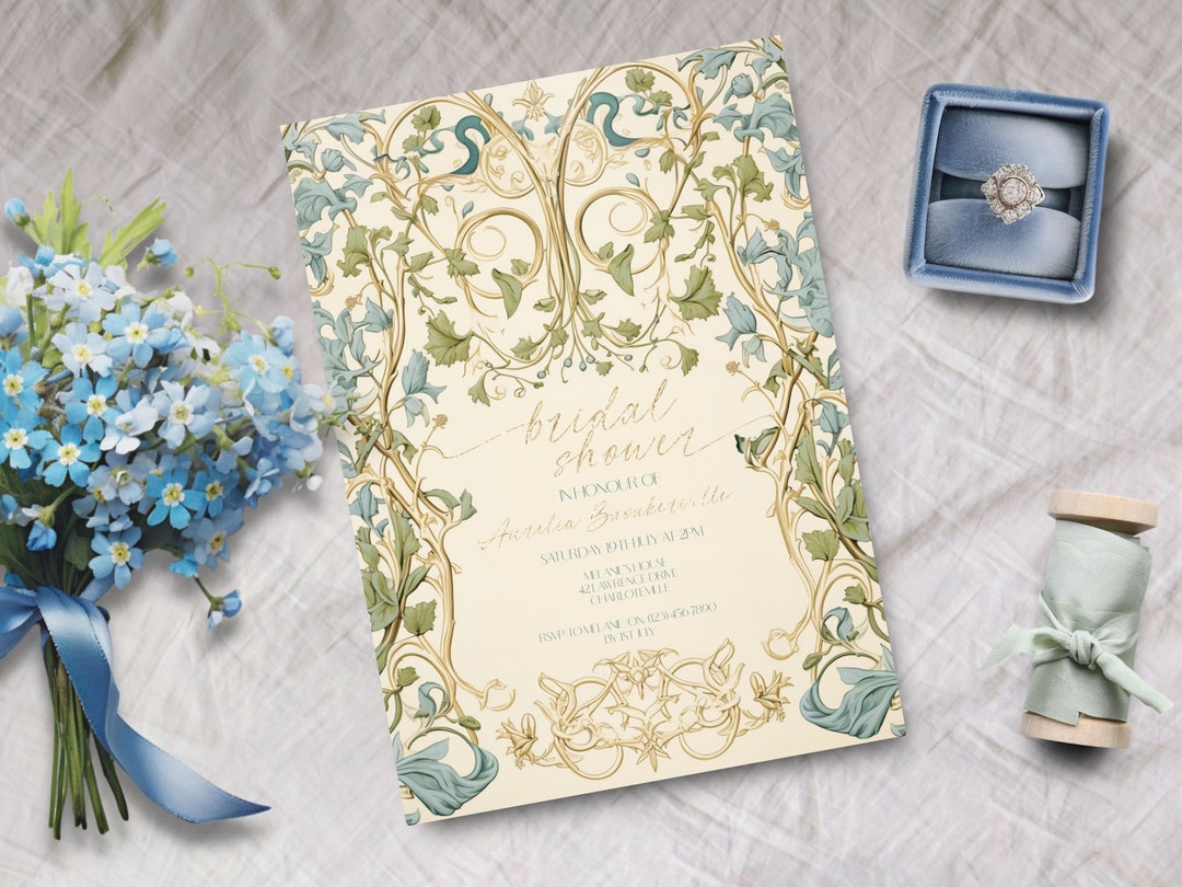 Regency Bridal Shower Invitation, INSTANT DOWNLOAD, Vintage Floral ...